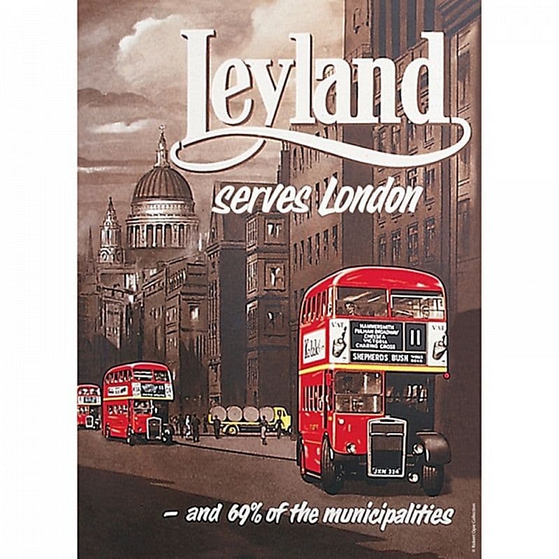 Leyland Bus small steel sign 210mm x 150mm hb