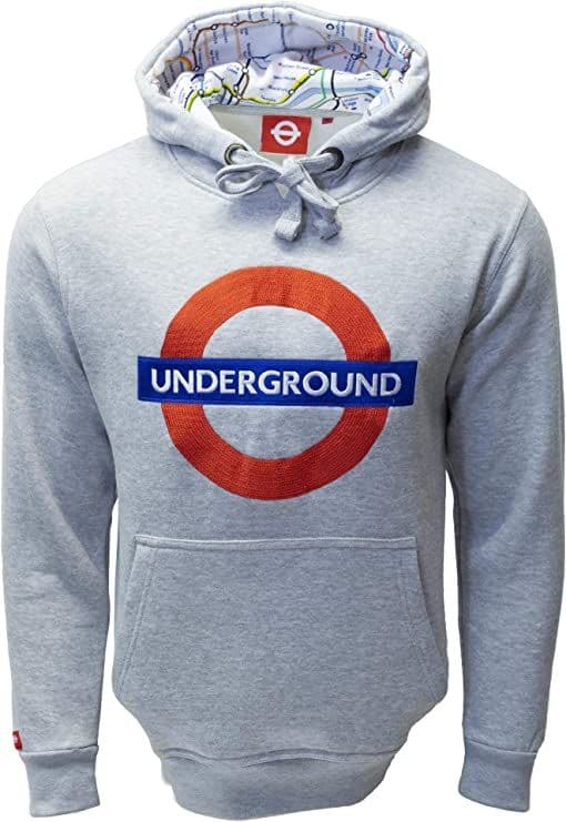 London Underground Official "Underground" Grey Hoodie EXTRA LARGE
