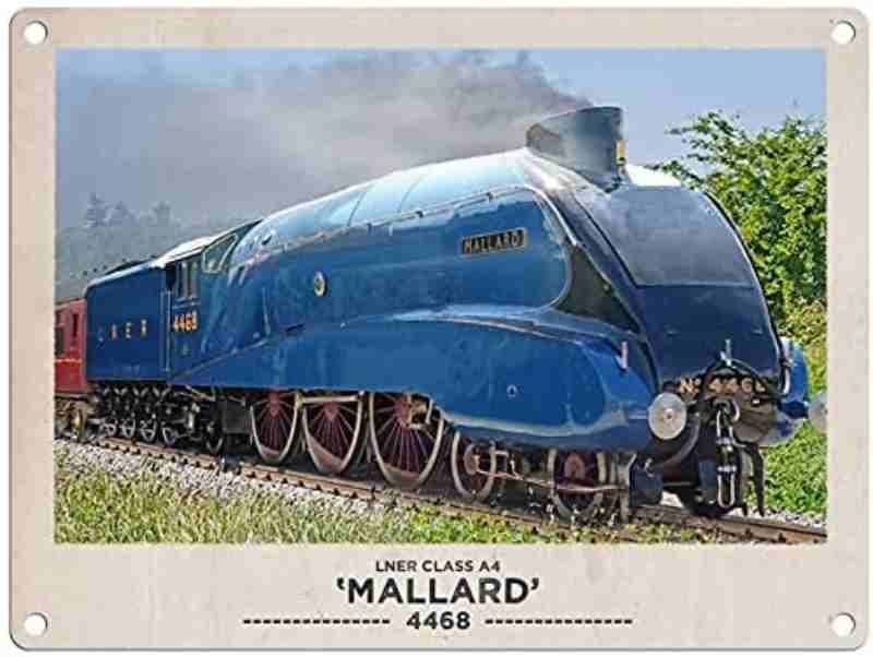 Mallard 4468 small steel sign 200mm x 150mm og