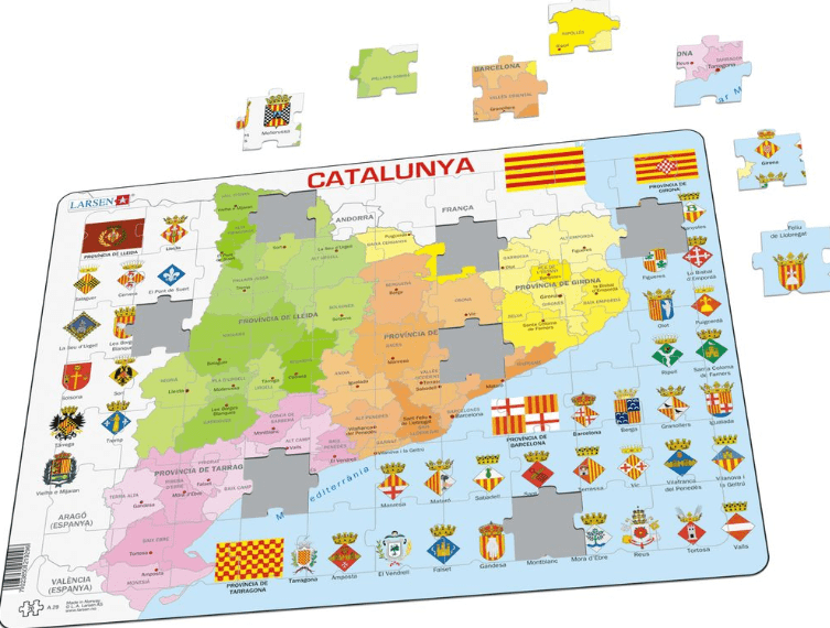 Map of Catalonia/Catalunya - Frame/Board Jigsaw Puzzle 29cm x 37cm LRS ...