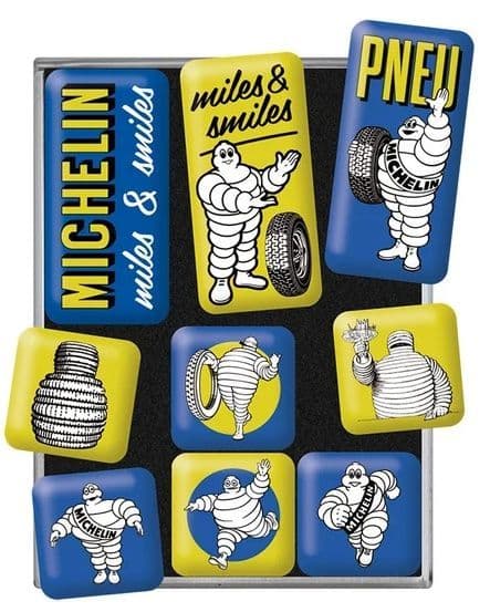 Michelin Tyres set of 9 mini fridge magnets in box