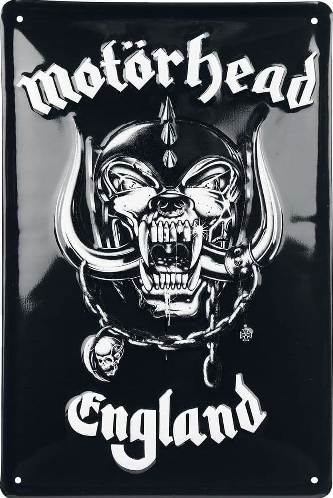 Motorhead England embossed Steel Sign 300mm x 200mm lsh
