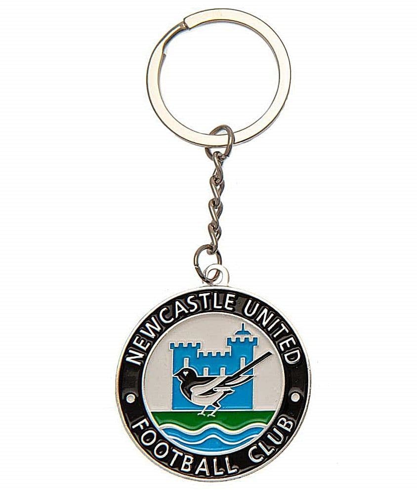 Newcastle United F C Retro Crest round metal / enamel keyring bst