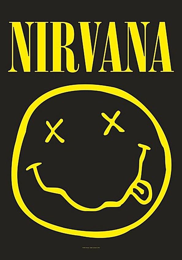 Nirvana Smiley large fabric poster / flag 1100mm x 750mm hr