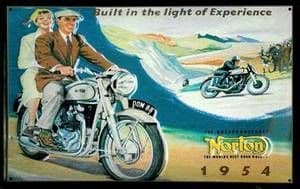 Norton 1954 embossed metal wall sign 300mm x 200mm