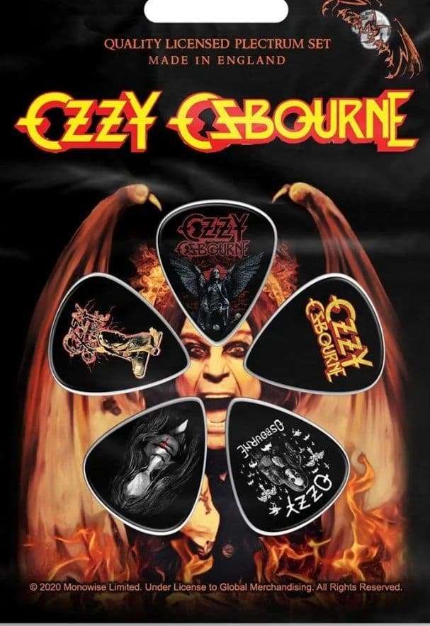 Ozzy Osbourne set of 5 guitar plectrums Licensed product