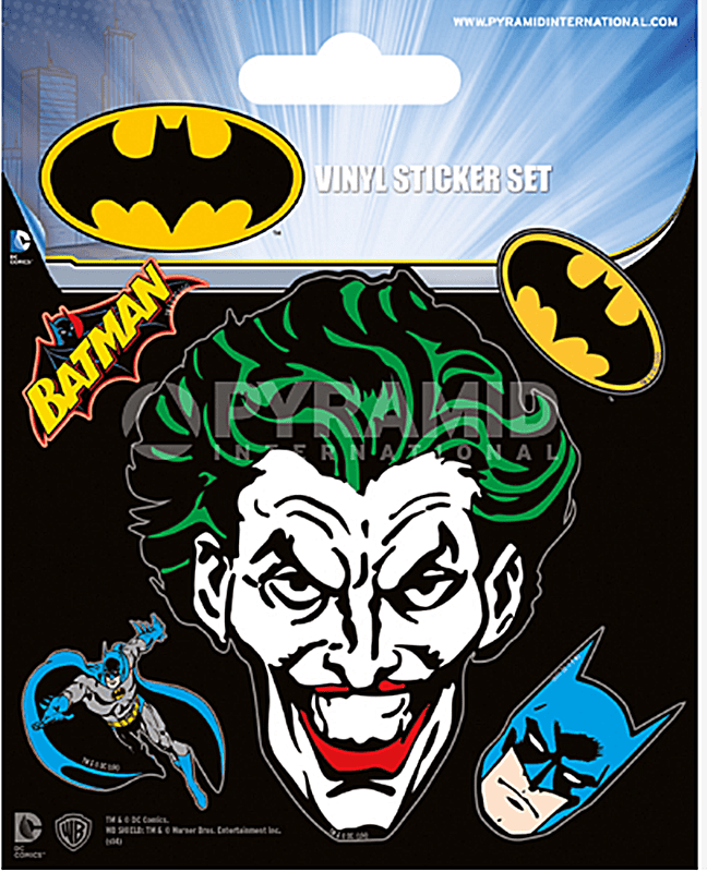 Pack of 5 Batman vinyl peel off decals / stickers py