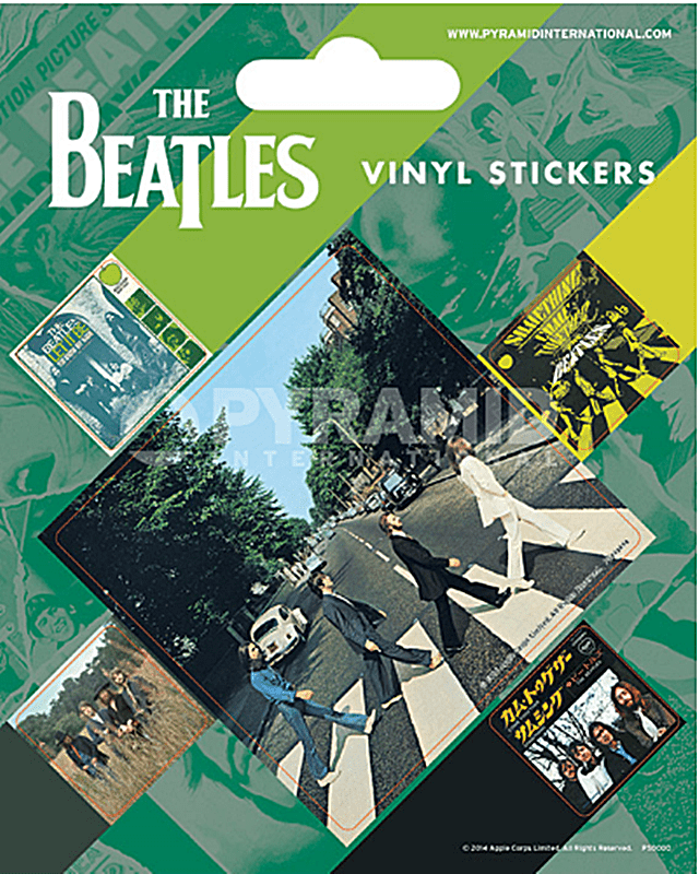 Pack of 5 Beatles Abbey Road vinyl peel off decals / stickers py