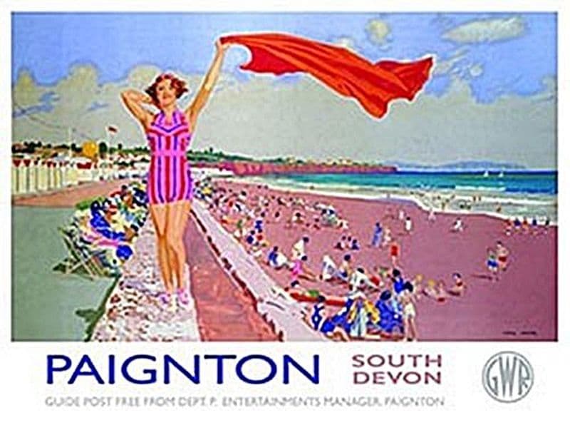 Paignton Old Rail Ad large steel sign 400mm x 300mm og