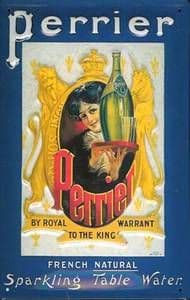 Perrier Water embossed steel sign