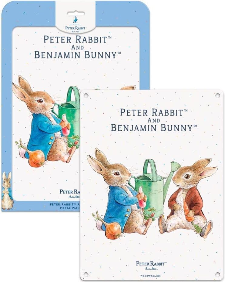 Peter and Benjamin by Beatrix Potter Licensed Steel Sign 200mm x 150mm 6299