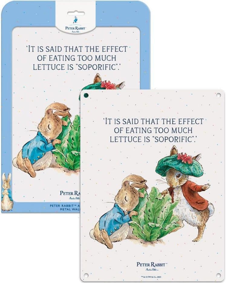 Peter and Benjamin by Beatrix Potter Licensed Steel Sign 200mm x 150mm 6301