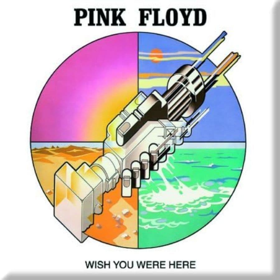 Pink Floyd Wish You Were Here Robot Handshake Graphic steel fridge magnet