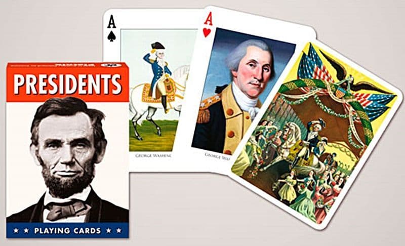 Presidents set of playing cards jokers gib