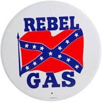 Rebel Gas Confederate Flag round metal sign 300mm diameter sf
