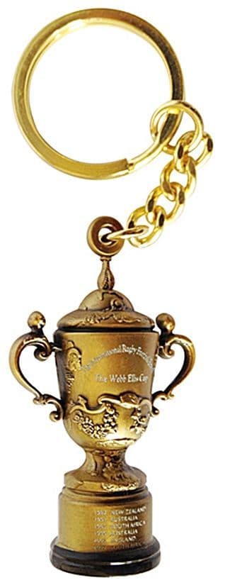 Rugby World Cup Webb Ellis Trophy 3D metal keyring spg