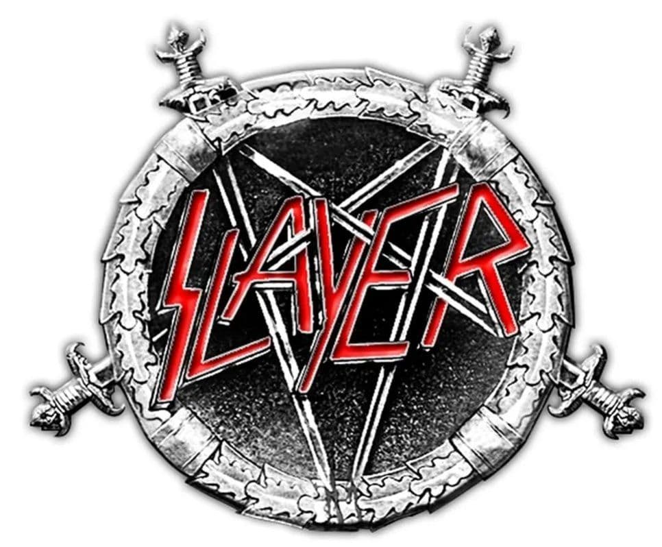 Slayer Pentagon Pin Badge 30mm diameter