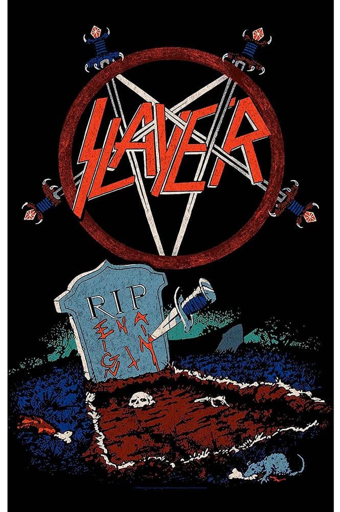 Slayer Reign In Pain RIP large fabric poster / flag 1100mm x 750mm rz
