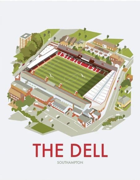 Southampton The Dell Football Ground by Dave Thompson fridge magnet se