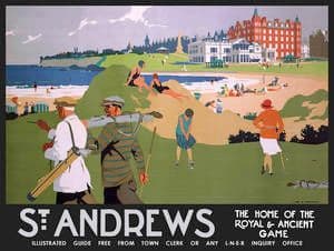 St Andrews black border metal sign 400mm x 300mm