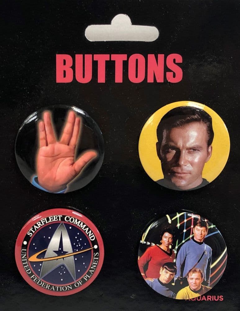 Star Trek Original Series Pack of 4 x Button Badges nm