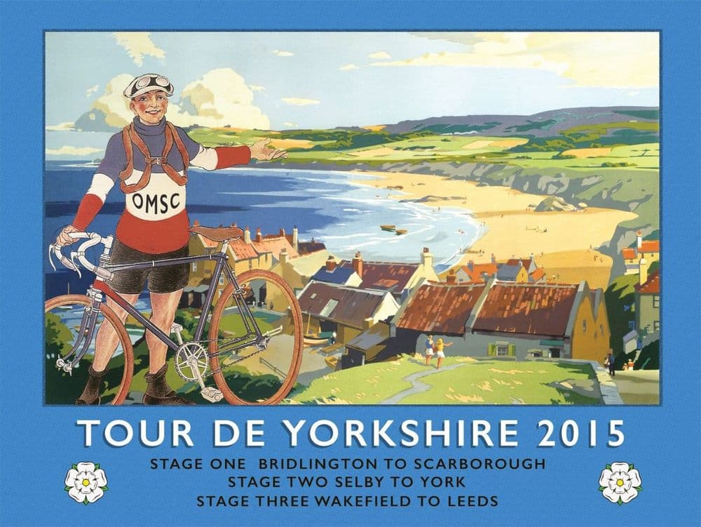 Tour de Yorkshire Beach large steel wall sign 400mm x 300mm