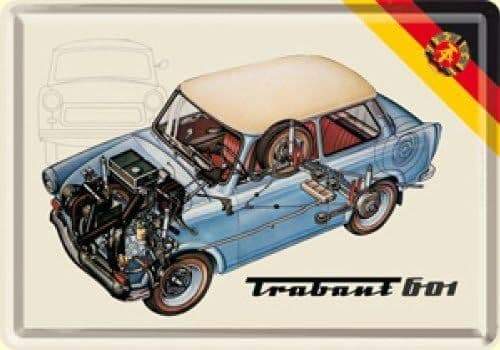 Trabant 601 Cutaway miniature metal sign / metal postcard na