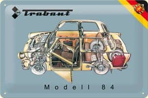 Trabant Model 84 cutaway embossed steel sign