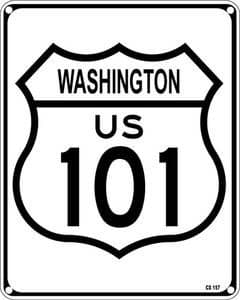US 101 Washington aluminium sign