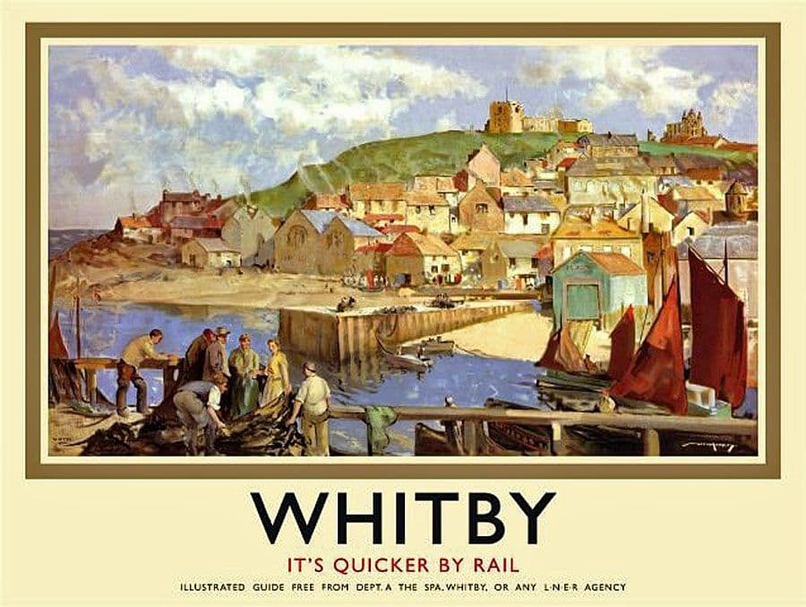 Whitby old rail ad large steel sign 400mm x 300mm