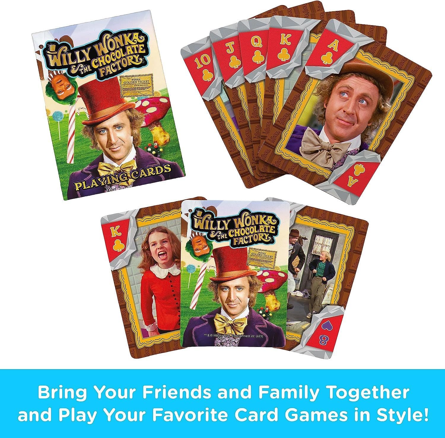 Willy Wonka Gene Wilder set of 52 playing cards jokers