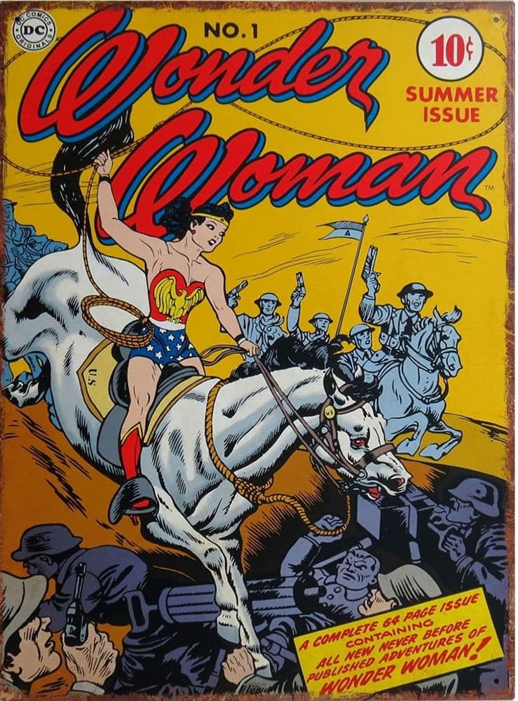 Wonder Woman No 1 Comic Cover Metal Sign 400mmm x 310mm hb