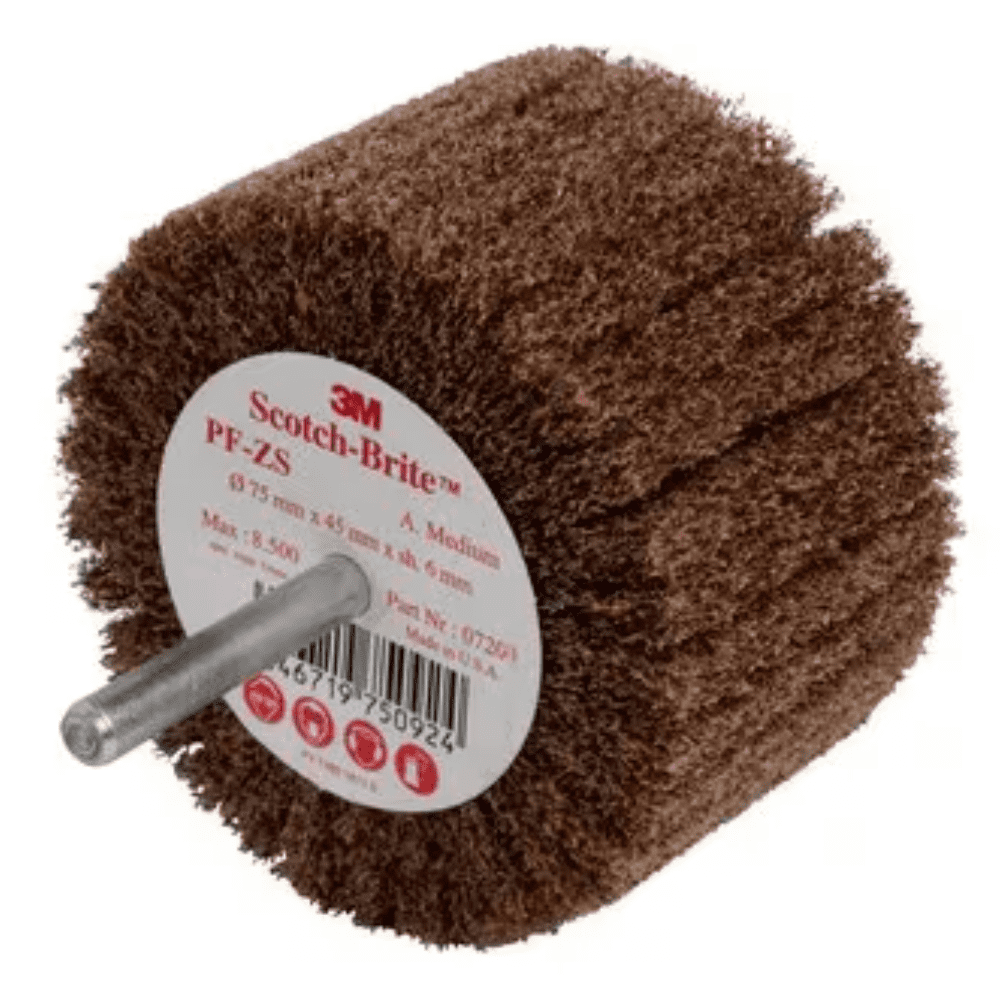 3M Scotch-Brite Shaft Mounted Flap Brush PF-ZS 75mm x 45mm x 6mm Box of 10