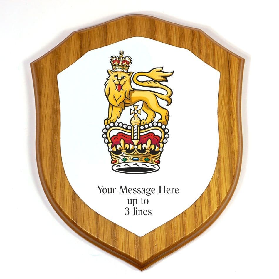 British Military Insignia Personalised Shield Plaque ref BAOP