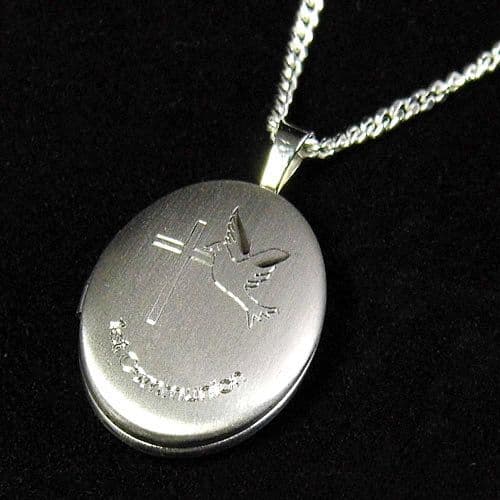 Silver First Communion Locket personalised ref SFCL1