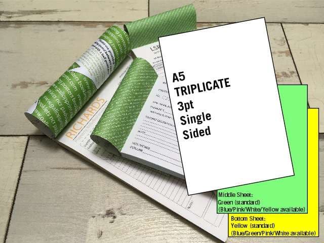 A5 Triplicate - 3 part 3pt Single Sided