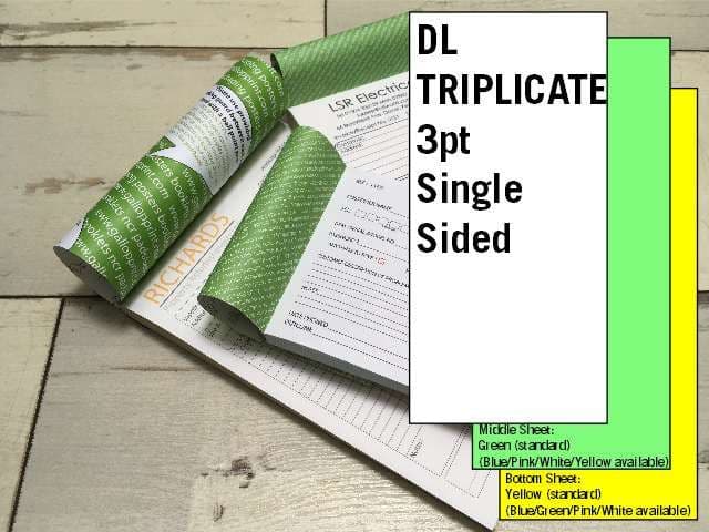 DL Triplicate - 3 part 3pt Single Sided