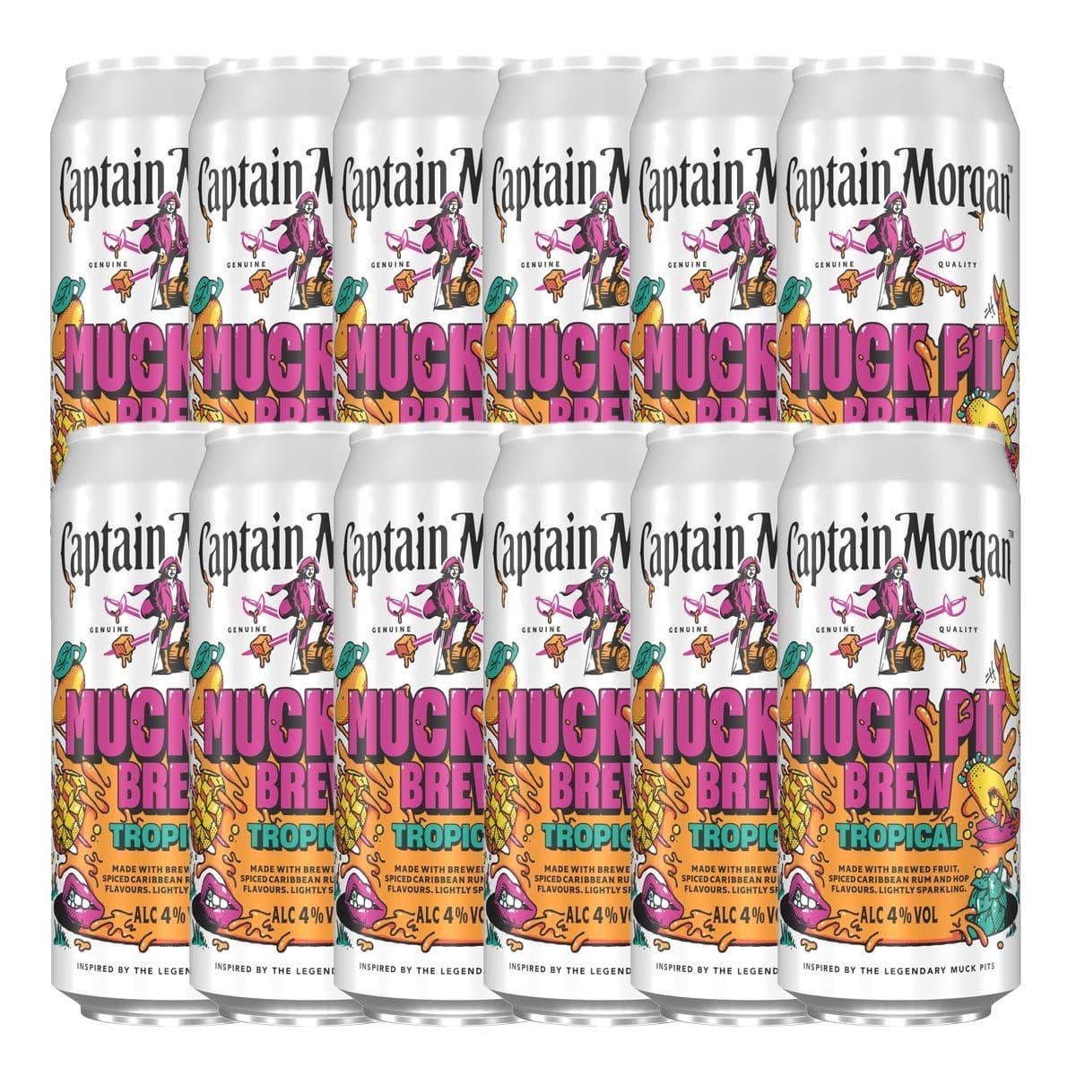Captain Morgan Muck Pit Brew Tropical Rum Cans 12 x 440ml Case | Buy ...