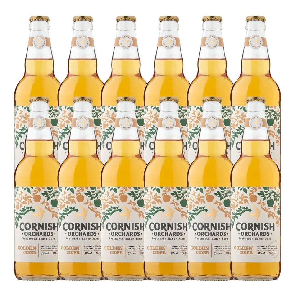 Cornish Orchards Golden Cider Bottles 12 x 500ml Case | Buy Now Online!