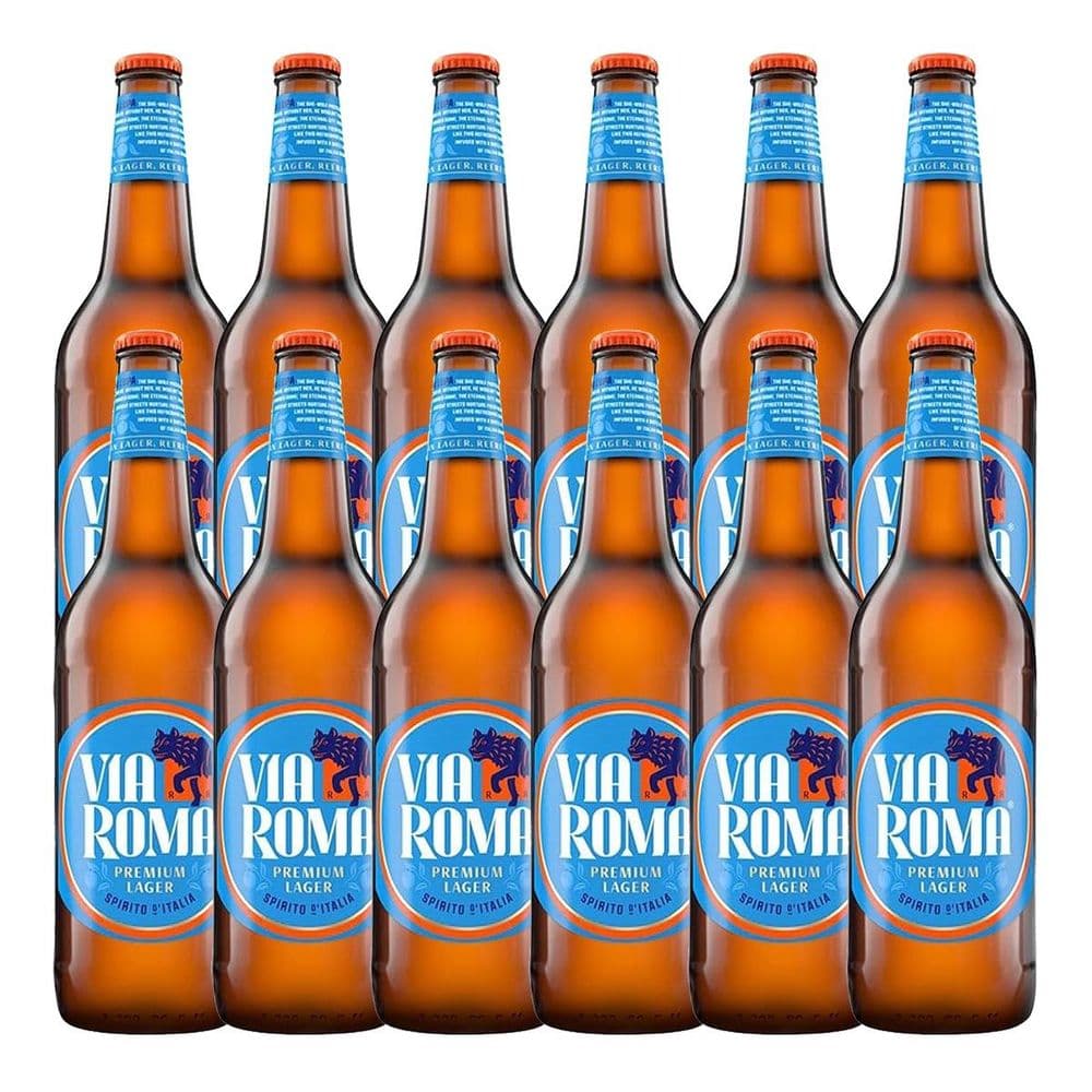Via Roma Premium Lager Bottles 12 x 660ml Case | Buy Online Now!
