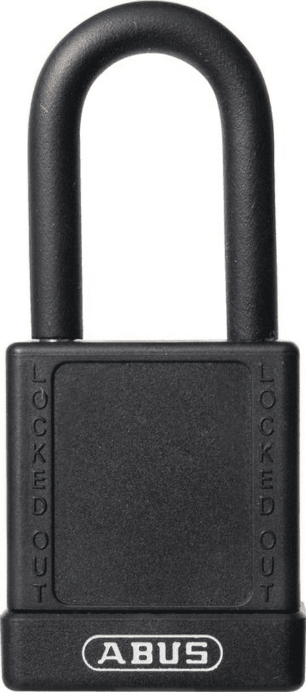 ABUS 74 Series Lock Out Tag Out Coloured Aluminium Padlock - Black