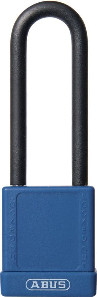ABUS 74HB Series Long Shackle Lock Out Tag Out Coloured Aluminium Padlock - Blue