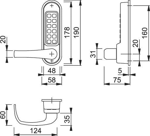 Arrone AR/D-515 Panic Access Lock Fire Exit Codelock