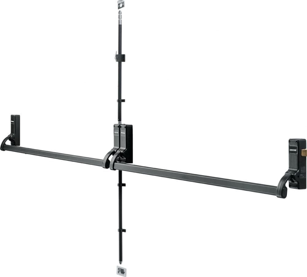 Arrone Rebated Double Door Panic Bar Set - Black - AR888BL - 8545577