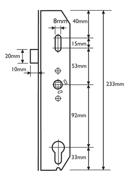 ASEC Mila Latch Only 35mm Backset Gearbox