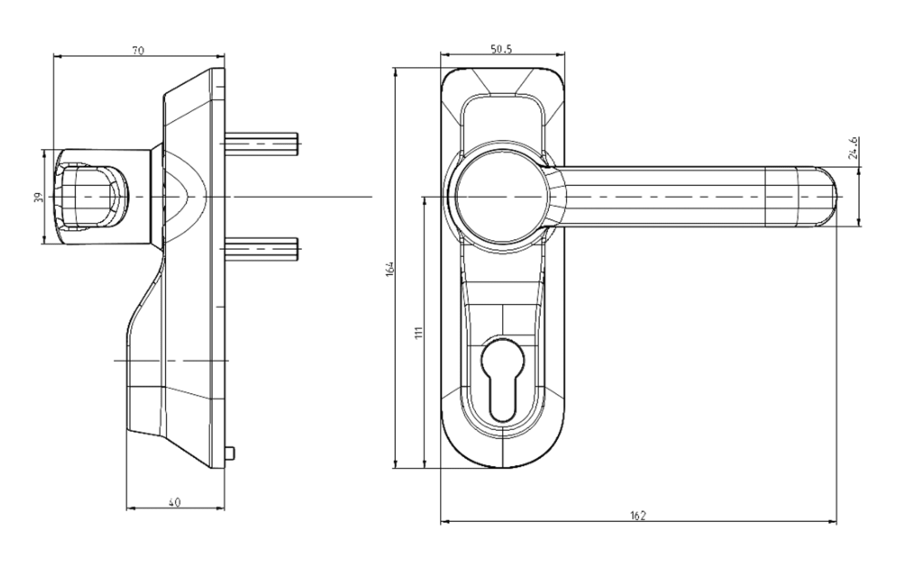 BRITON 1413ELE Lever Operated Outside Access Device - L11876