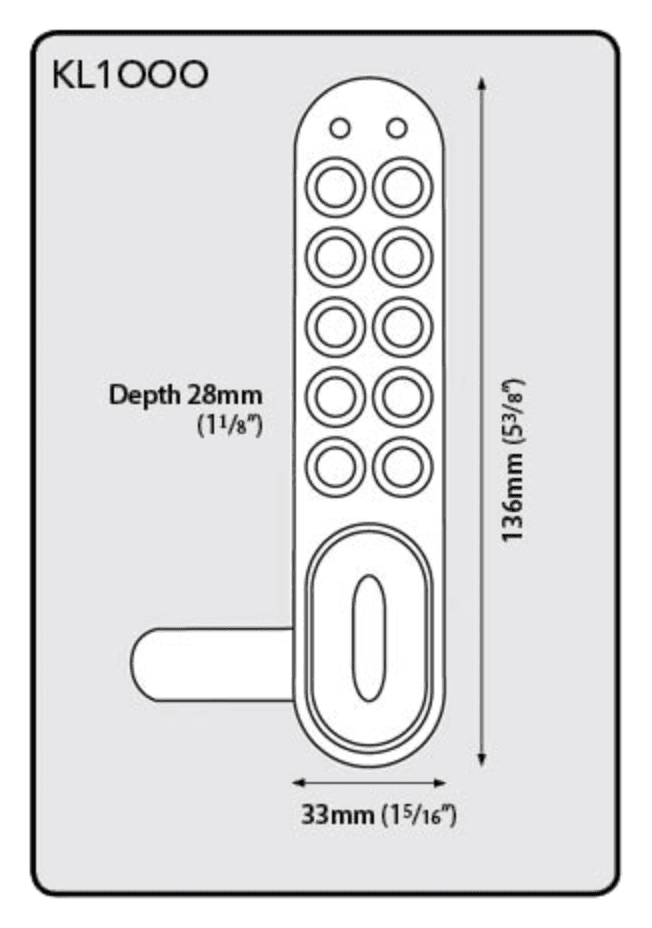 CODELOCKS KL1000 Battery Operated Digital Cabinet Lock