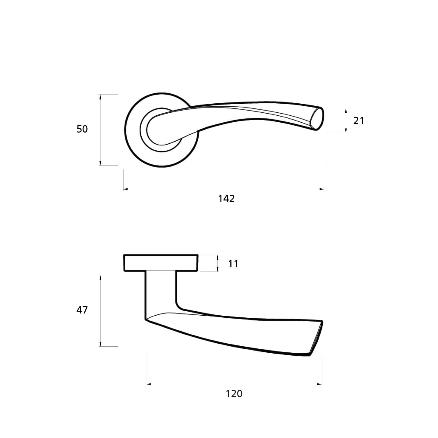 ERA Twist Lever on Linear Rose Internal Door Handle - Polished Nickel ...