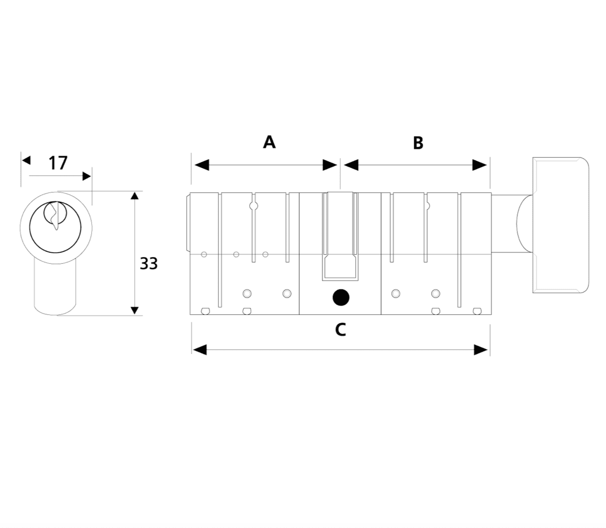 Euro Cylinder & Thumbturn with Anti-Barricade Function classroom cylinder