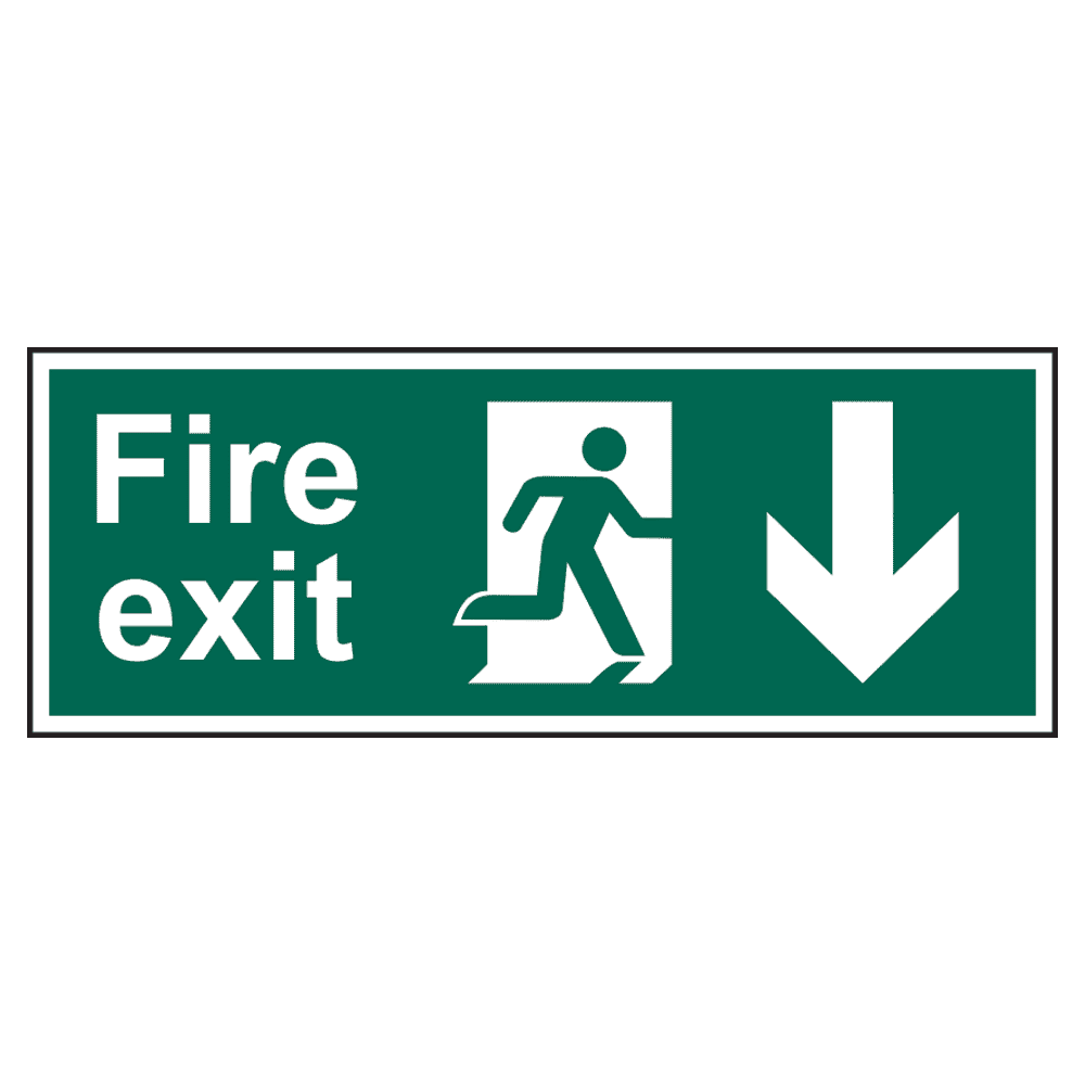 Fire Exit Arrow Direction Sign 400mm x 150mm